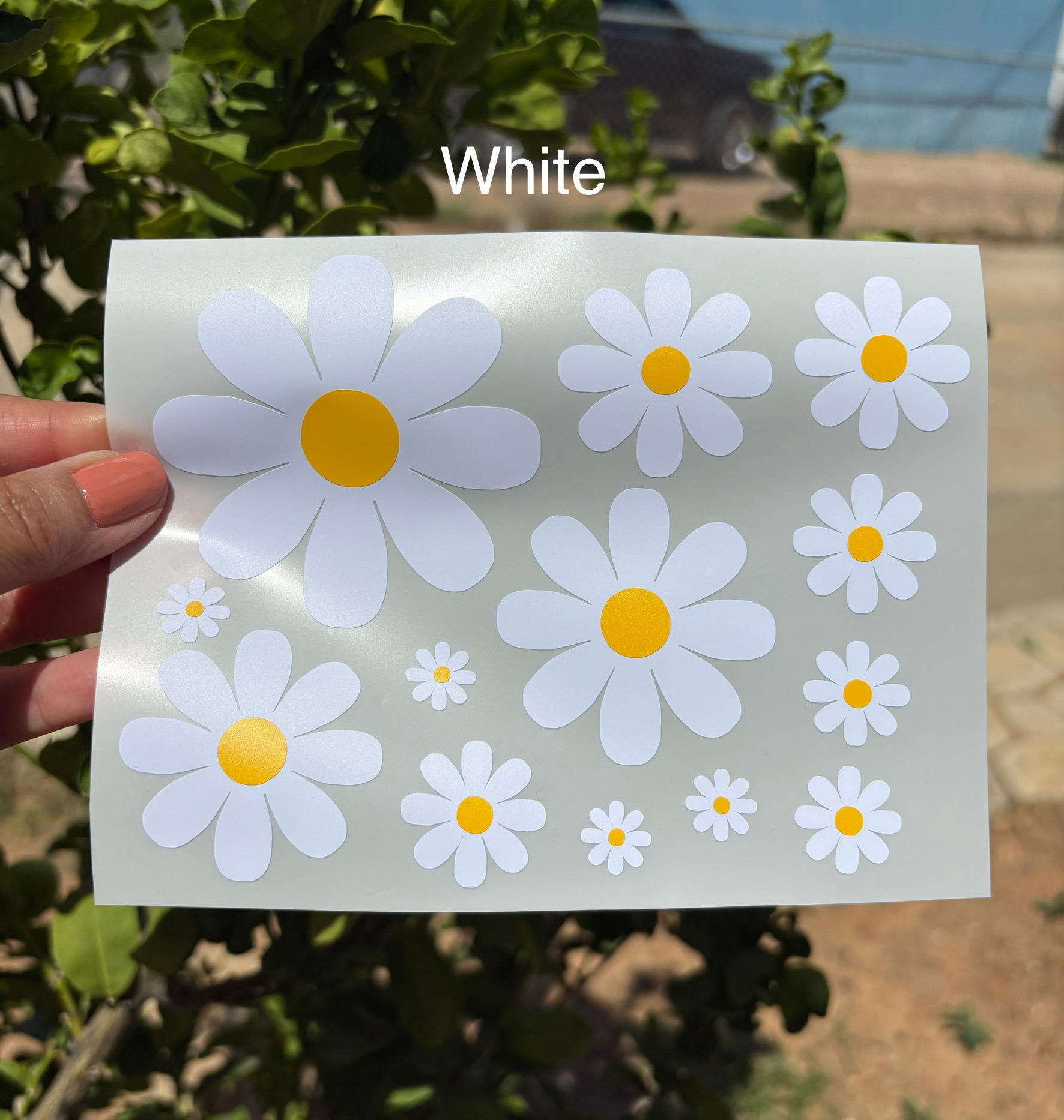 Retro Daisy Flower Decals, Groovy Hippie Vinyl Stickers for Stanley Cup ...