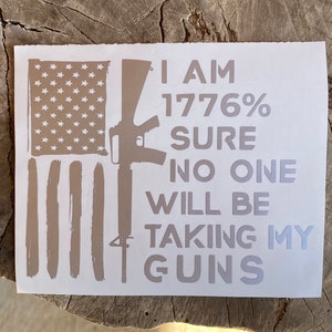 1776 2nd Amendment Flag Vinyl Car Decal, American Flag Decal, Patriot Decal, Second Amendment ...