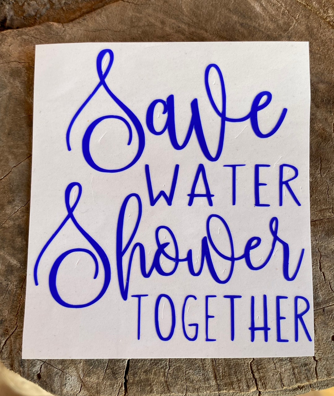 Bathroom Vinyl Decal, Save Water Shower Together, Toilet Decal ...