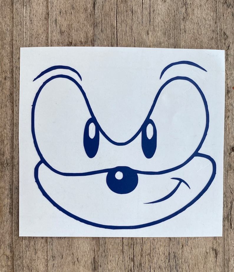 Sonic Hedgehog Vinyl Car Decal Sonic Sticker Sonic Face - Etsy