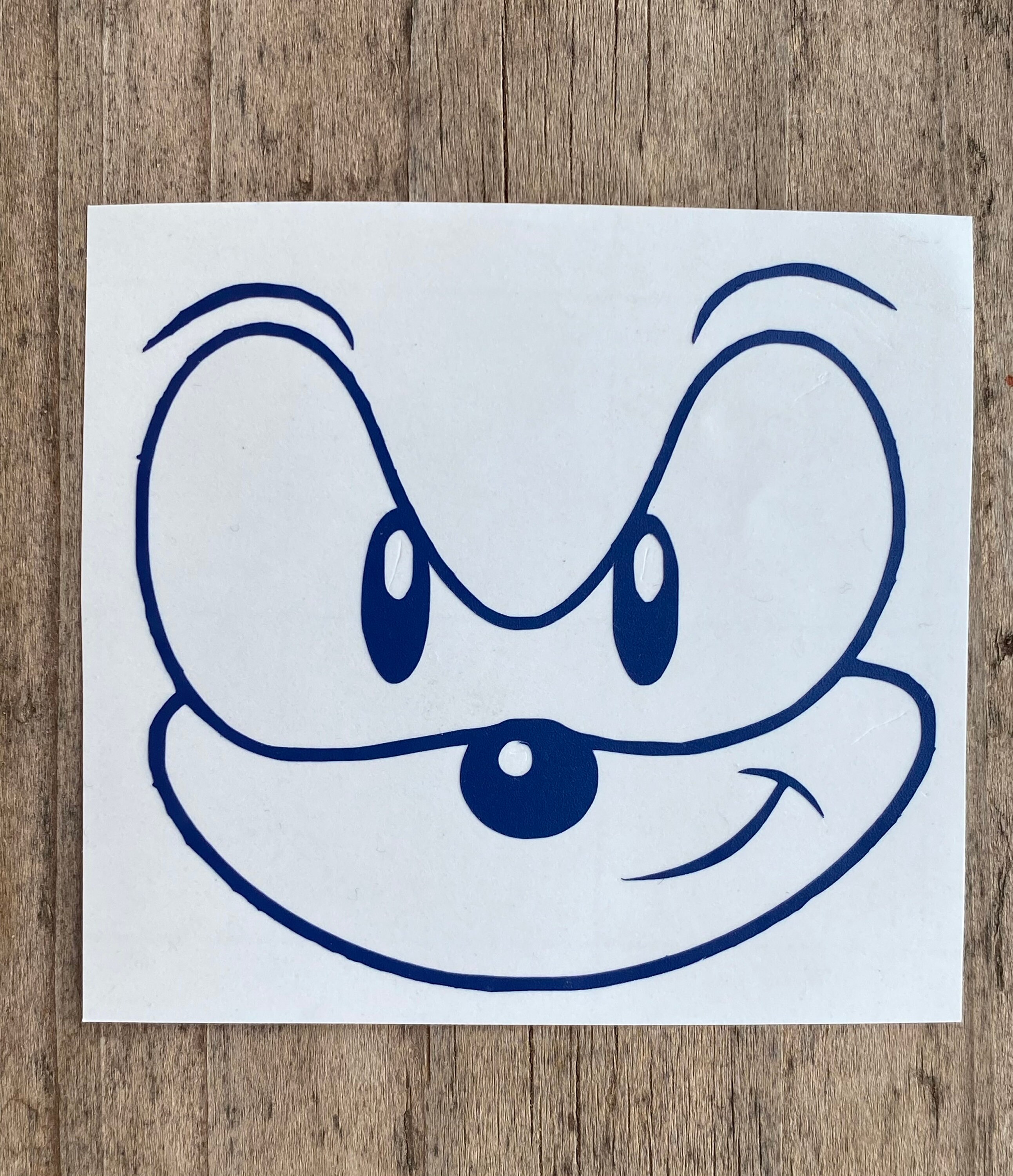 Sonic Hedgehog Vinyl Car Decal Sonic Sticker Sonic Face Etsy