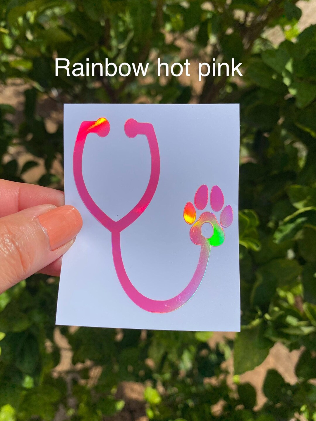 Paw Print Veterinary Stethoscope Car Sticker, Vet Tech Veterinarian ...