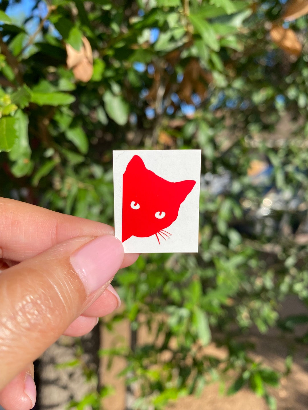 Small Peeking Cat Vinyl Car Decal, Tiny Rear Mirror Cat Decal, Tiny ...