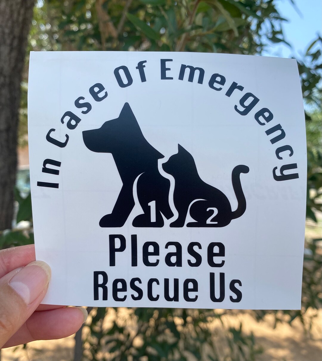 In Case of Emergency Please Rescue My Dog and Cat Decal, Custom ...