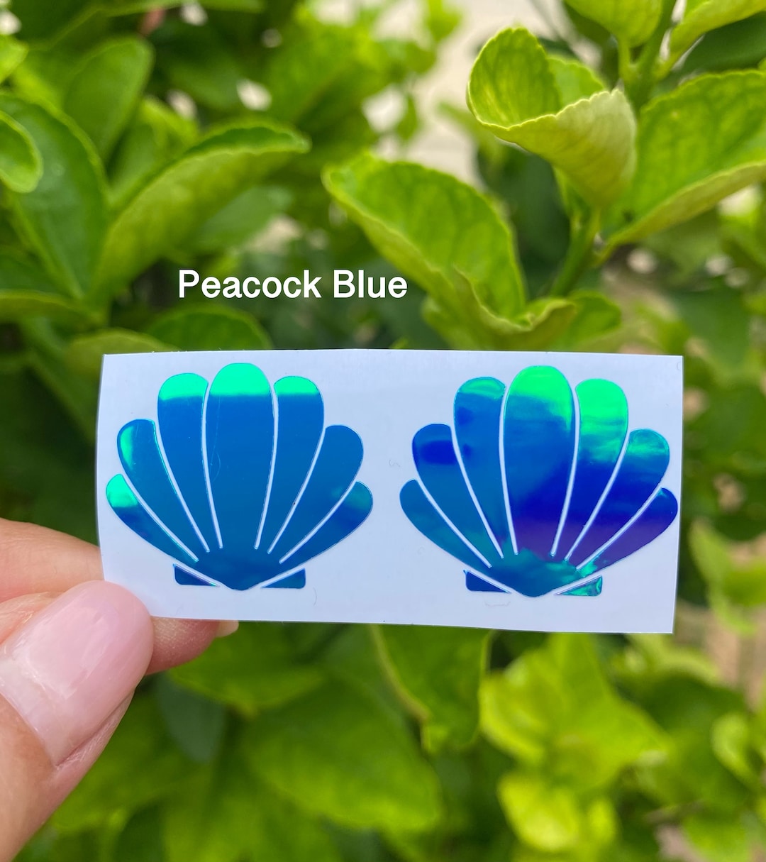Seashell Holographic & Permanent Vinyl Decals, Set of 10 , Beach Decor ...