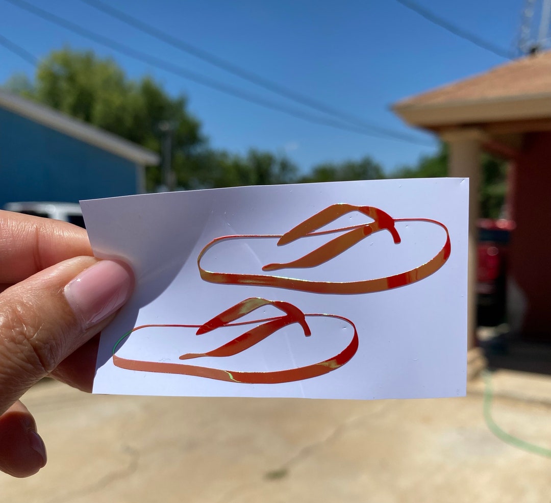 Tiny Flip Flop Decal, Summer Lover, Beach Lover, Rearview Mirror Decal ...