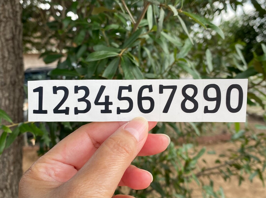 Single Number Vinyl Decal, Custom Number Sticker, One Number Decal ...