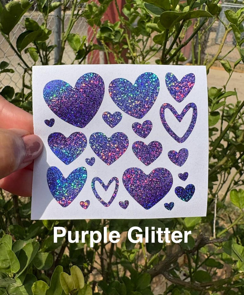 Red Glitter Heart Decals, Assorted Sizes, Waterproof Vinyl Decor - Etsy