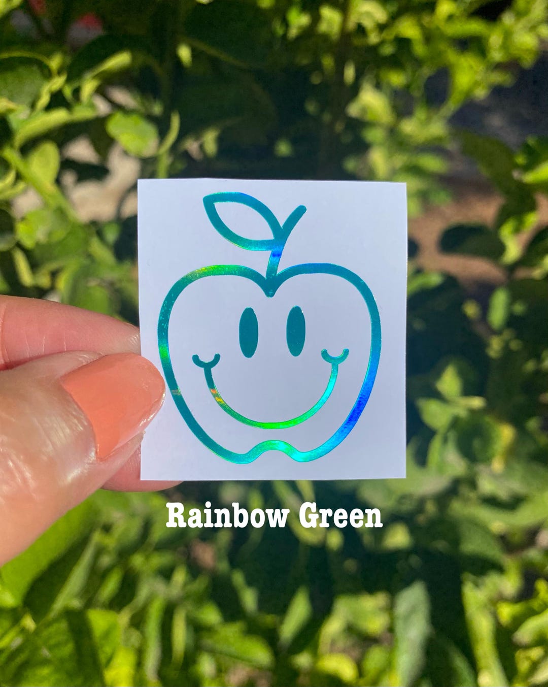 Small Mini Cute Apple Vinyl Car Decal, Tiny Rear Mirror Apple Decal ...