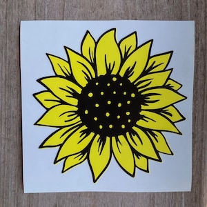 Sunflower Vinyl Decal Flower Car Window Decal Flowers Wild - Etsy