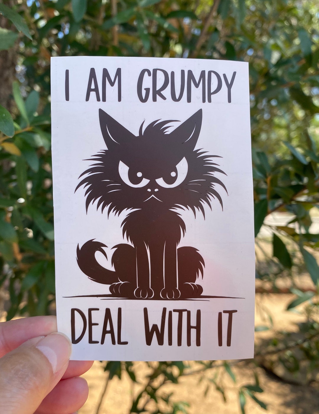 Personalized Grumpy Cat Vinyl Car Decal, Cat Lover Sticker ...