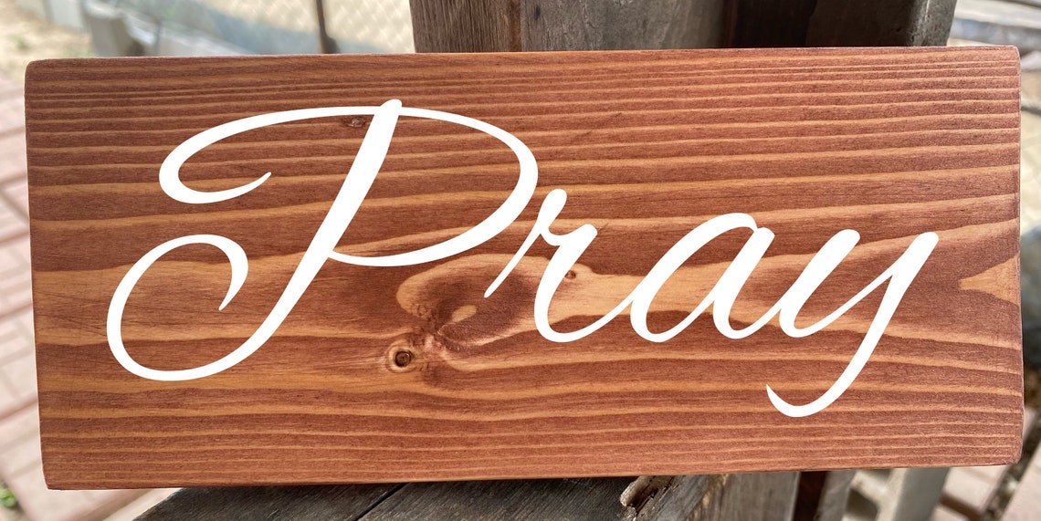 Pray small wooden sign religious sign home decor sign | Etsy