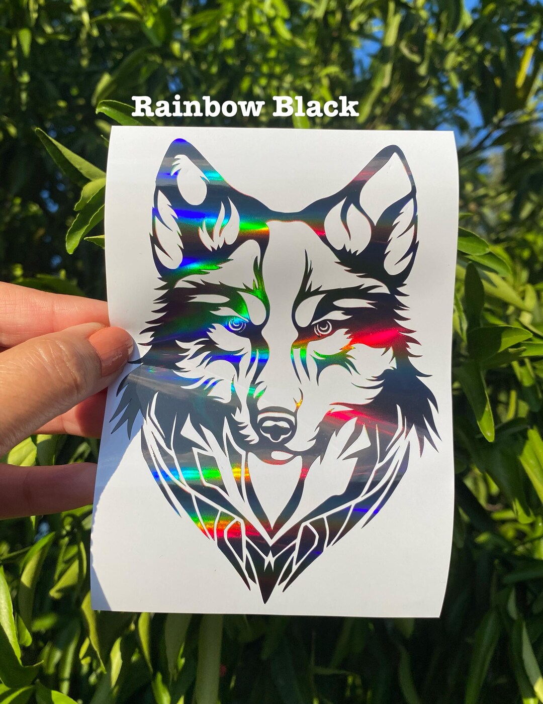 Wolf Holographic Vinyl Car Decal, Wild Animal Decal, Angry Wolf Sticker ...