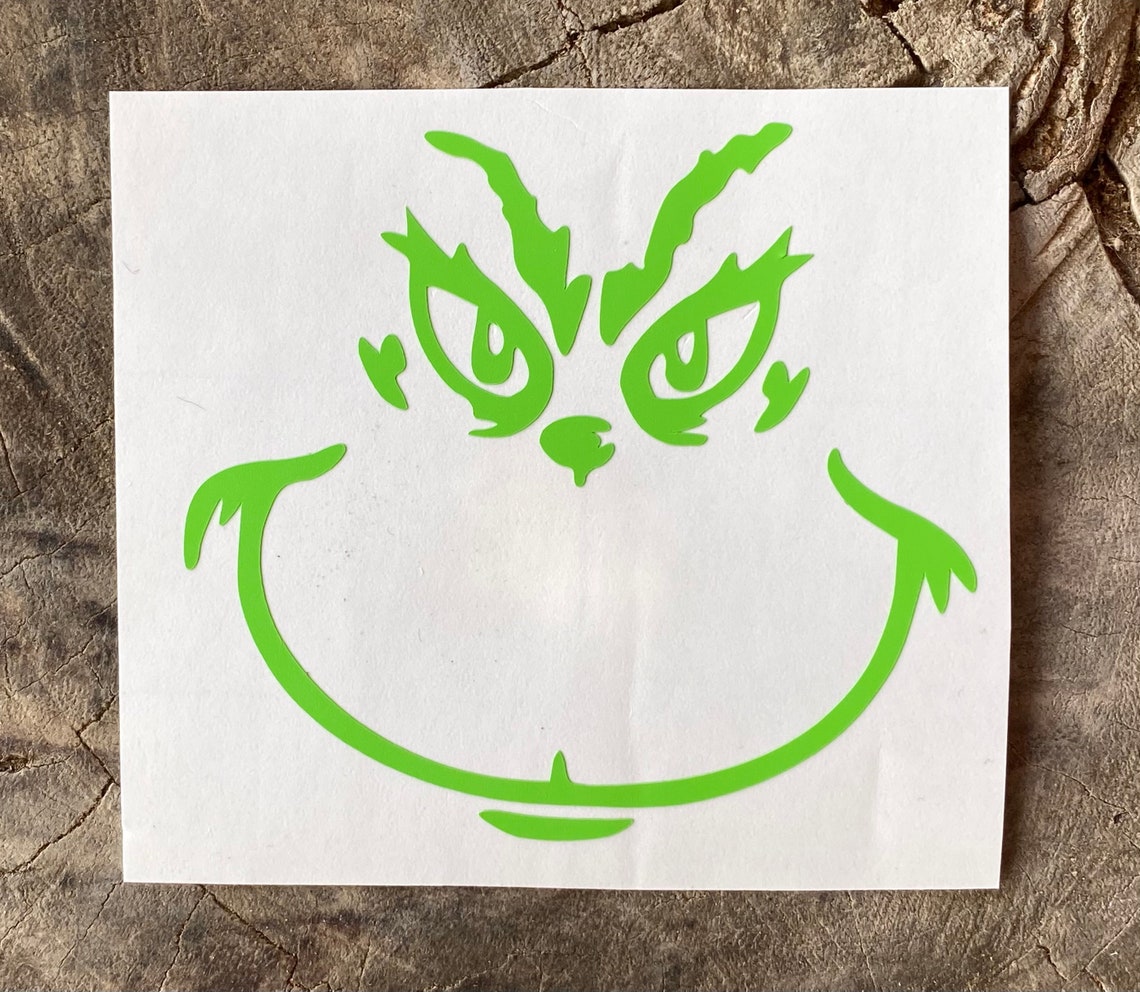 The Grinch Face Vinyl Decal Ornament Decal Holiday Decal - Etsy