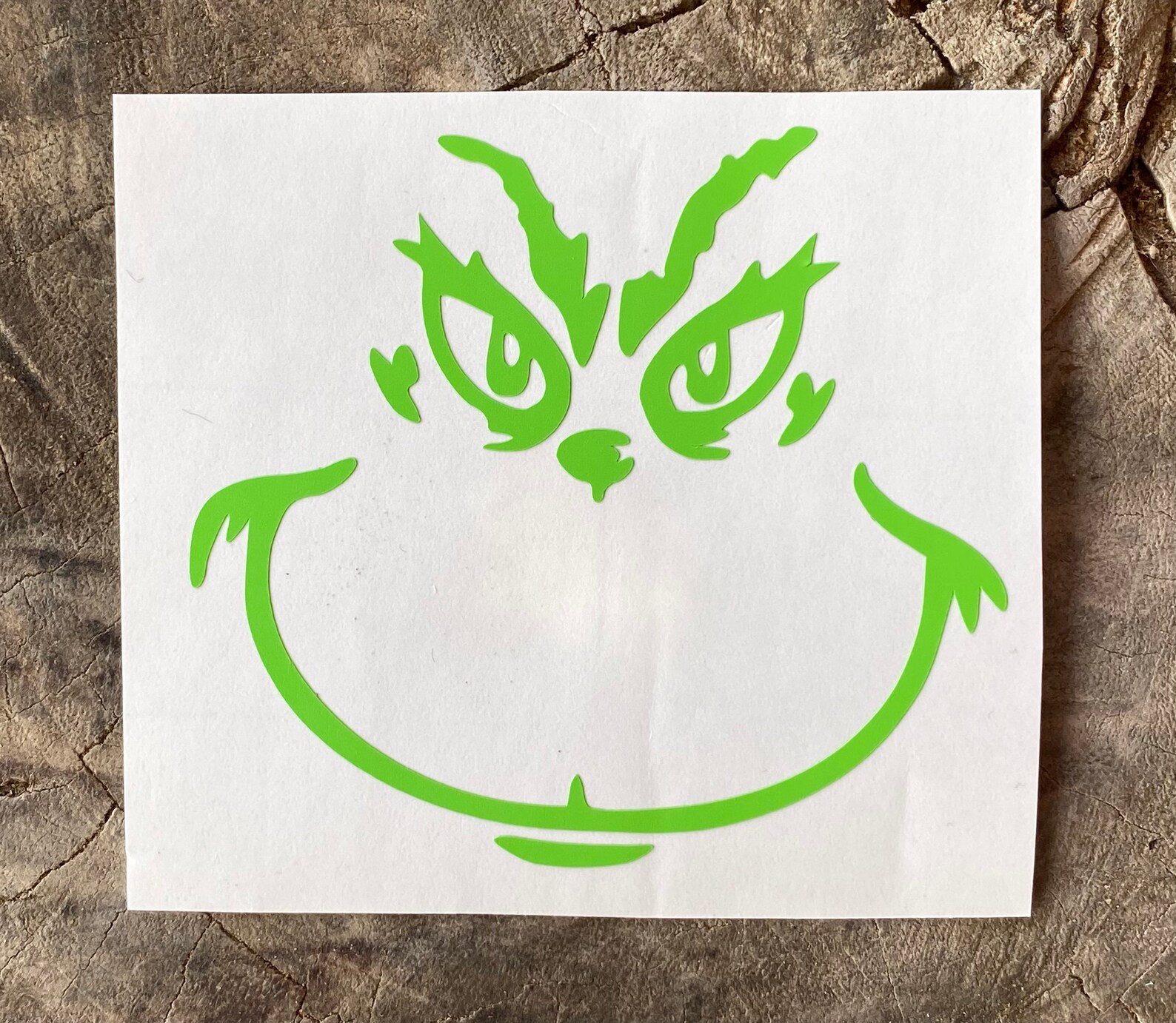 The Grinch Face Vinyl Decal Ornament Decal Holiday Decal - Etsy