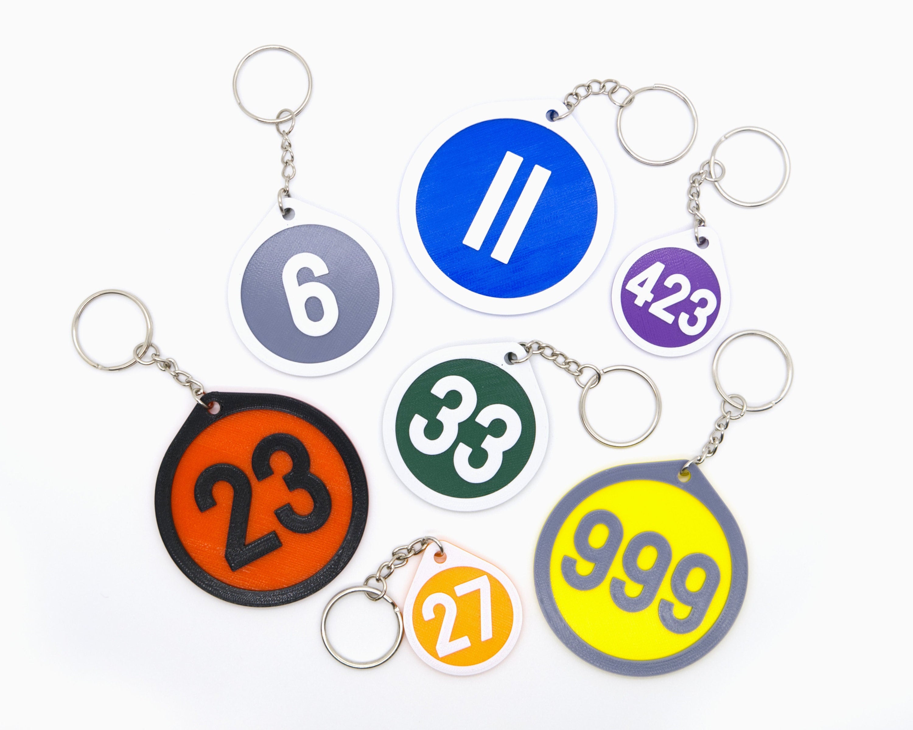 Number Keychains Customized Numbers and Colors - Etsy