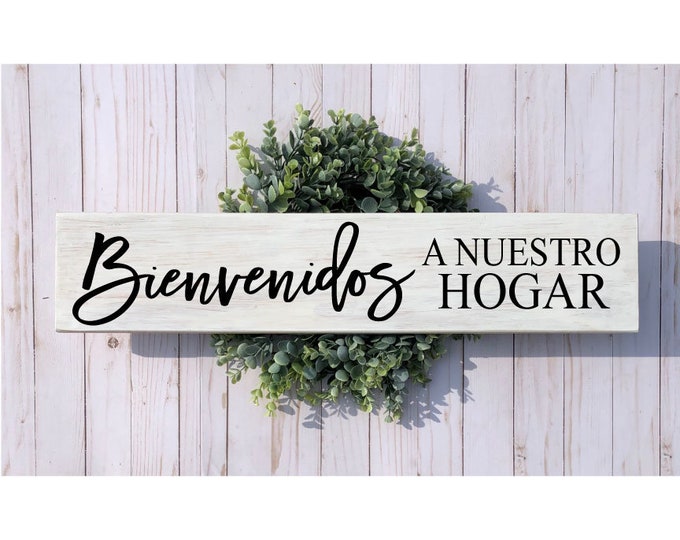 Bienvenidos a Nuestro Hogar Wood Sign - Etsy