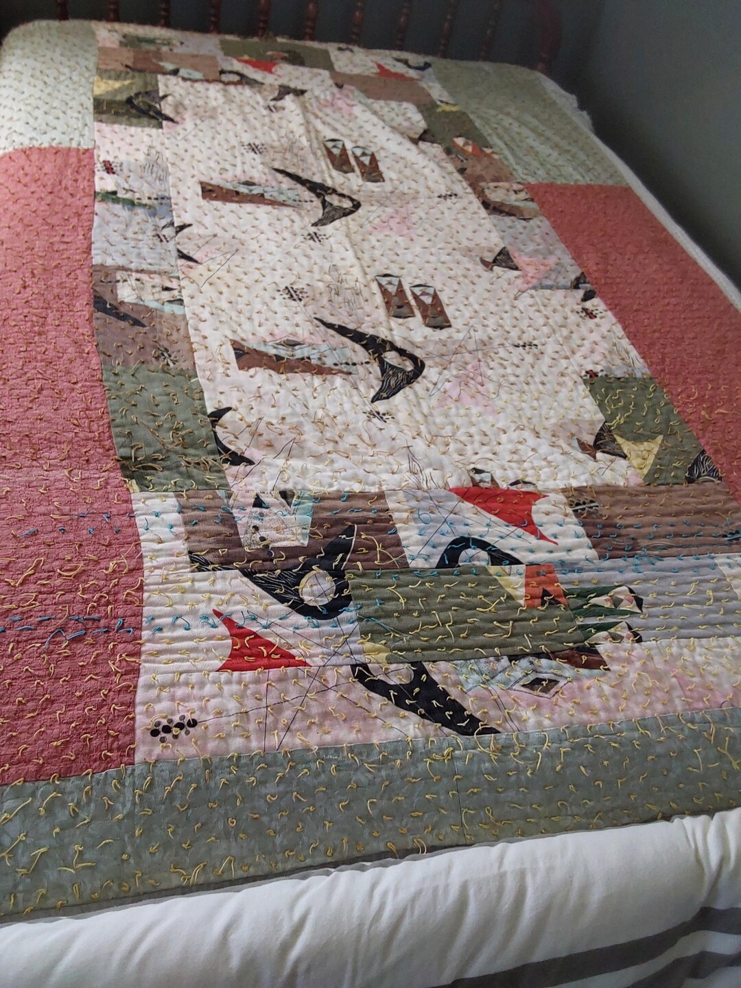 Mid Century Modern Print Quilt. - Etsy