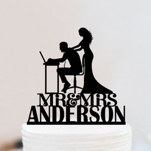 Computer Programmer Wedding Cake Topper | Custom Game Cake Topper | Bride and Groom Cake Topper ...