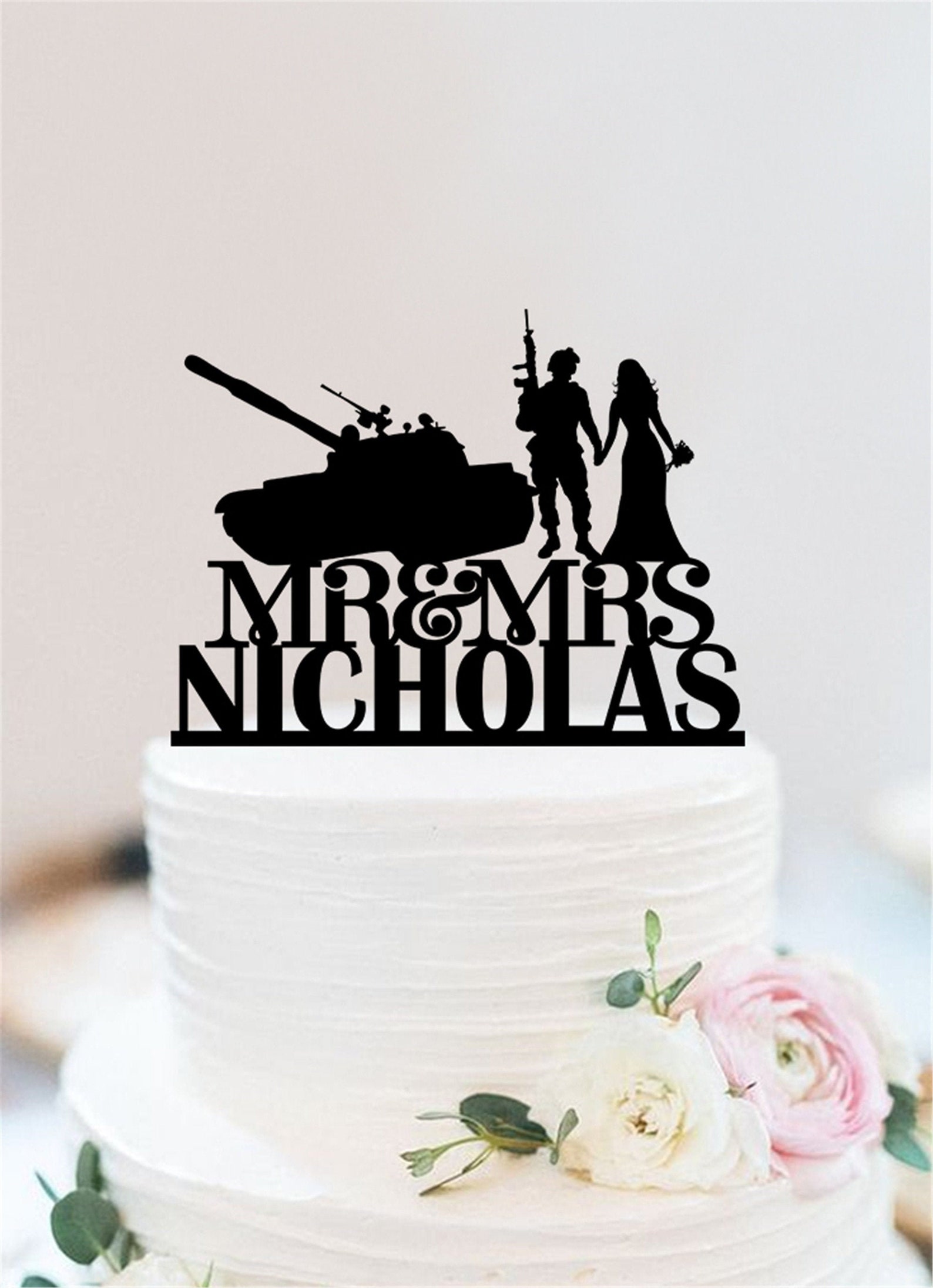 Military Wedding Cake Topper Military Bride and Groom Cake | Etsy