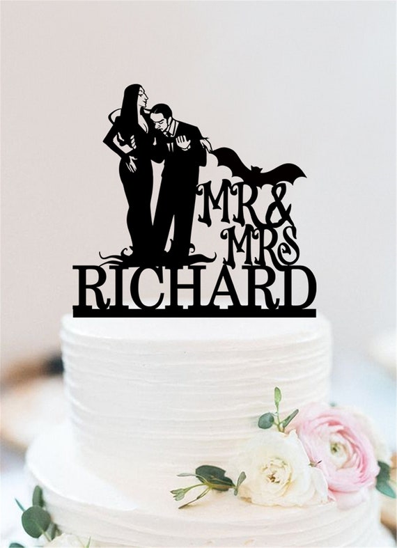 Halloween Wedding Cake Topper Adams Family Cake Topper - Etsy