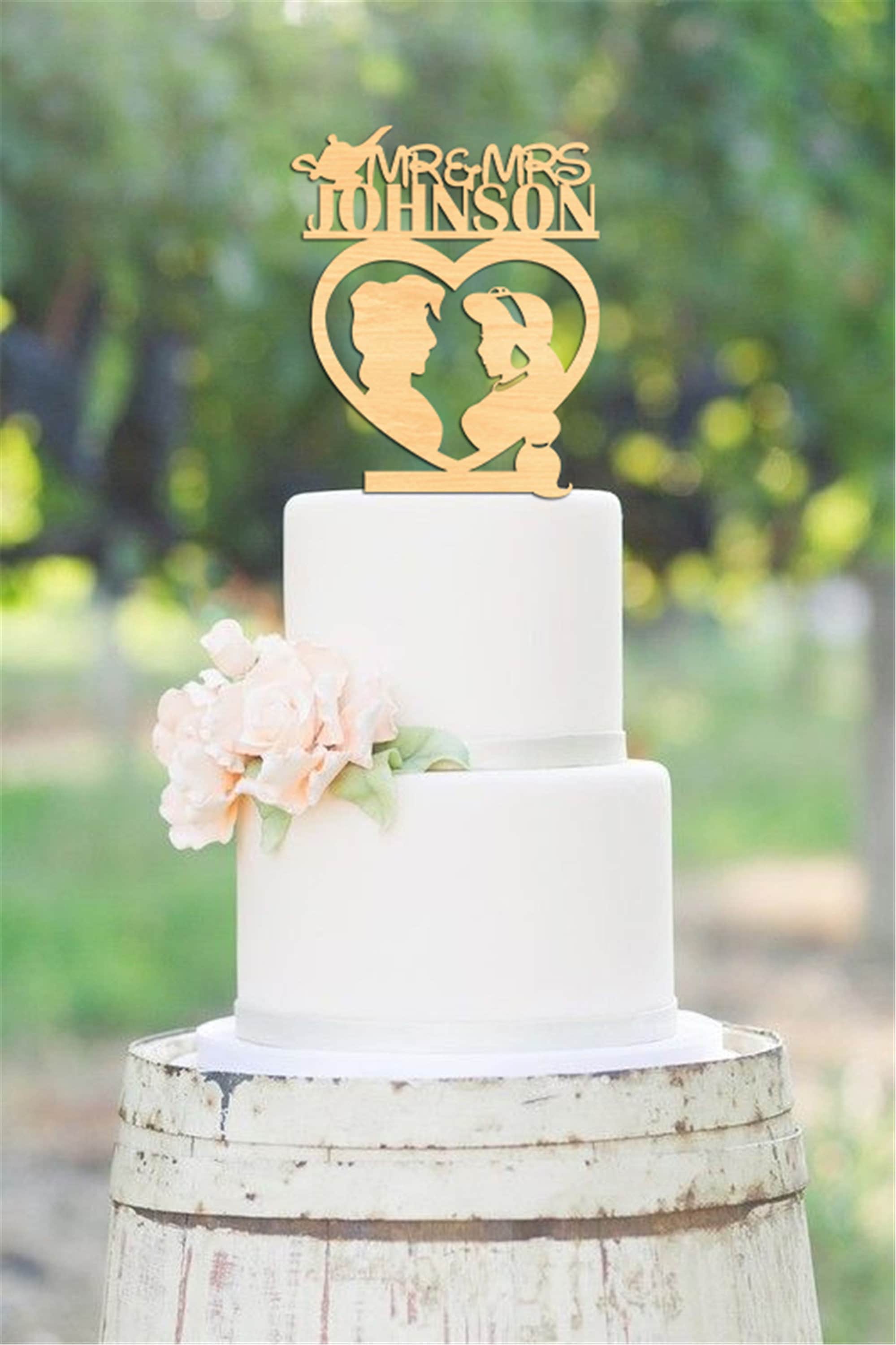 Aladdin and Jasmine Wedding Cake Topper | Aladdin Lamp Cake Topper ...