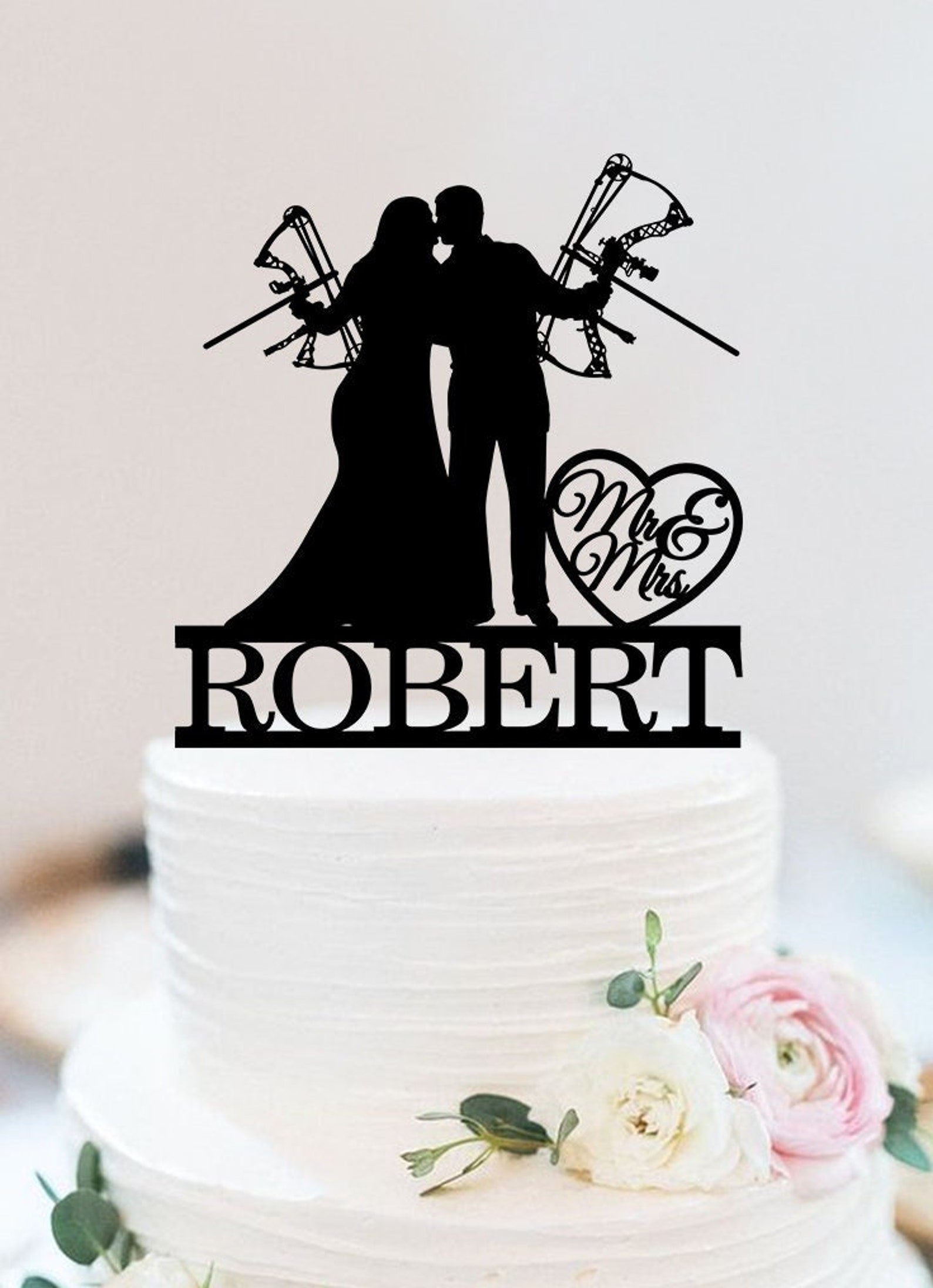 Archery Wedding Cake Topper | Bow Hunting Cake Topper | Archery Theme ...