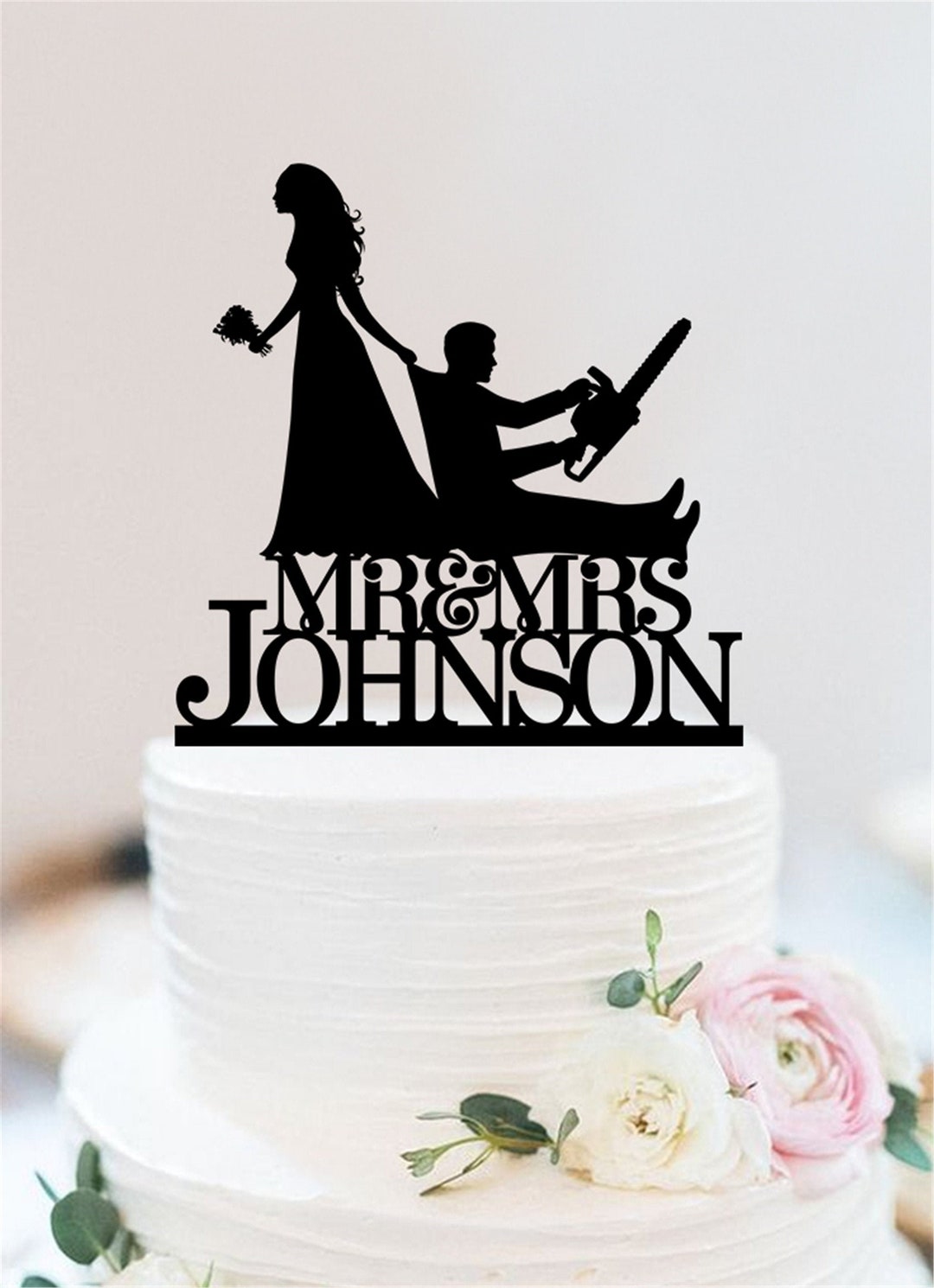 Logger Wedding Cake Topper | Lumberjack Cake Topper | Chainsaw Cake ...