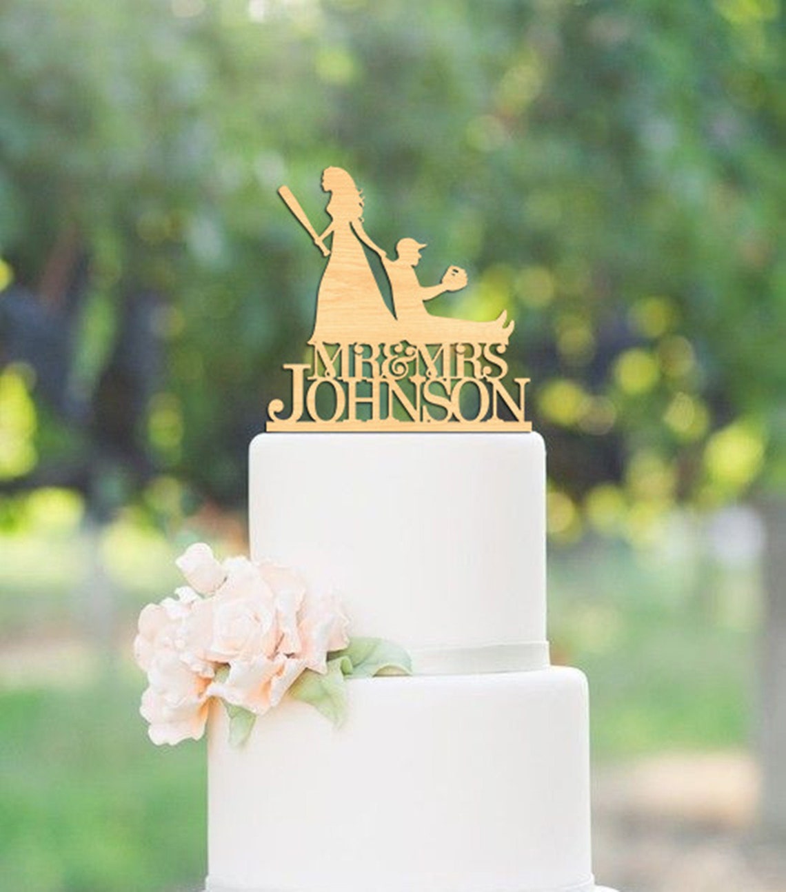 Funny Cake TopperBride And Groom Wedding Cake TopperBaseball | Etsy
