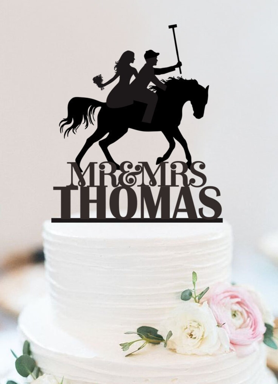 Personalized Polo Couple Cake Topper | Polo Player Wedding Cake Topper ...