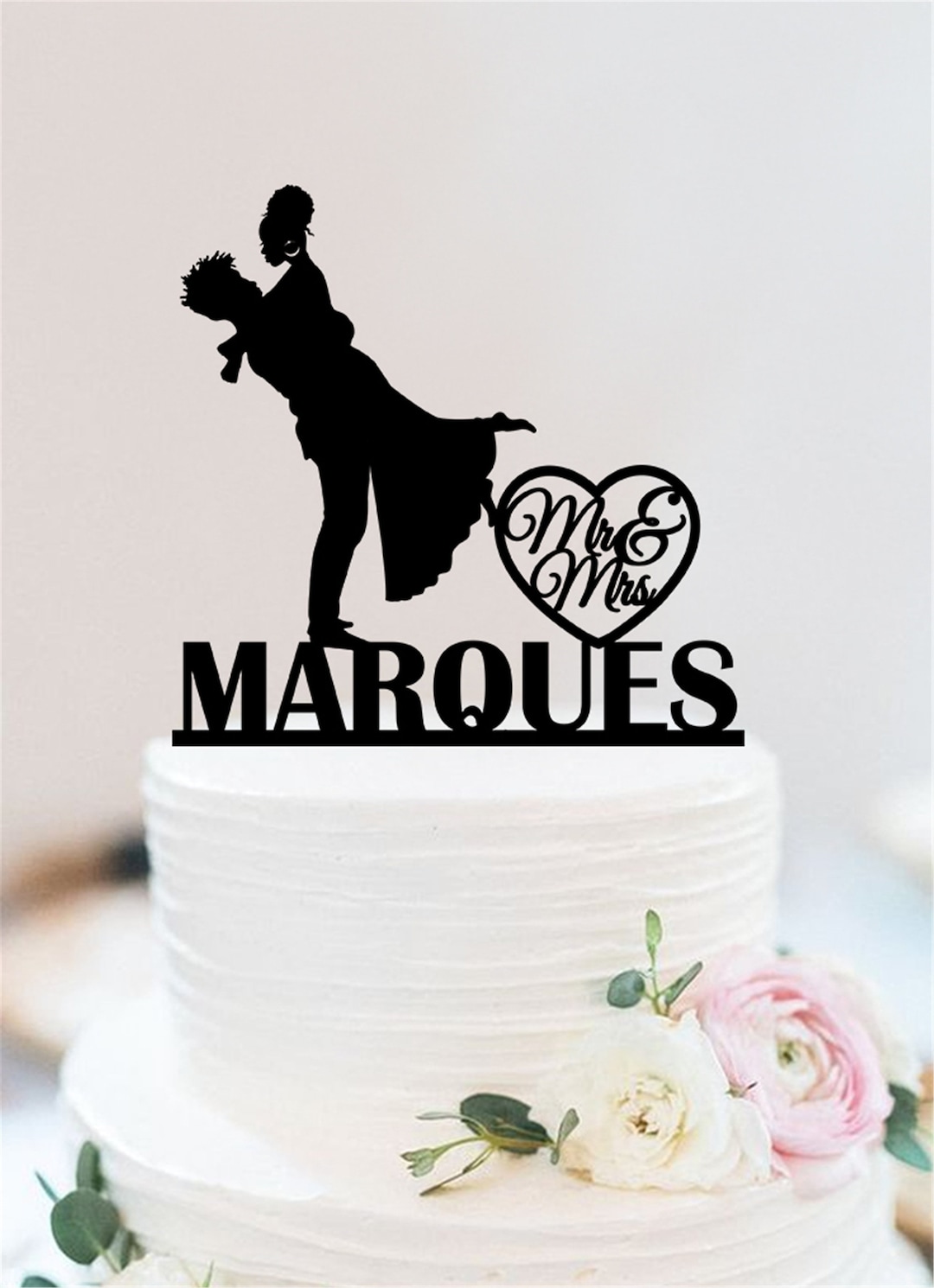 African American Cake Topper | Afro Wedding Cake Topper | Black Bride ...