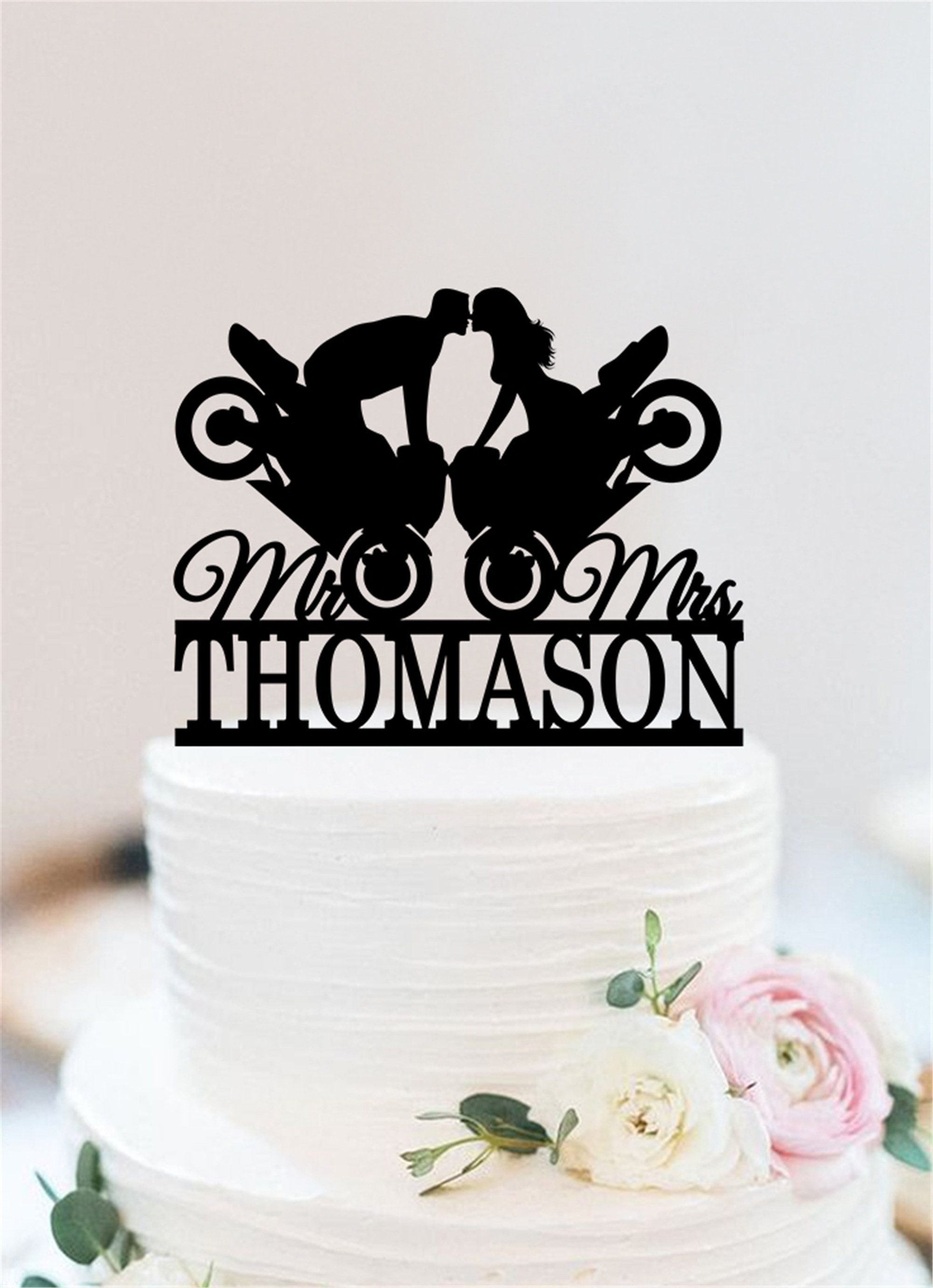 Motorcycle Wedding Cake Topper Dirt Bike Cake Topper Groom - Etsy