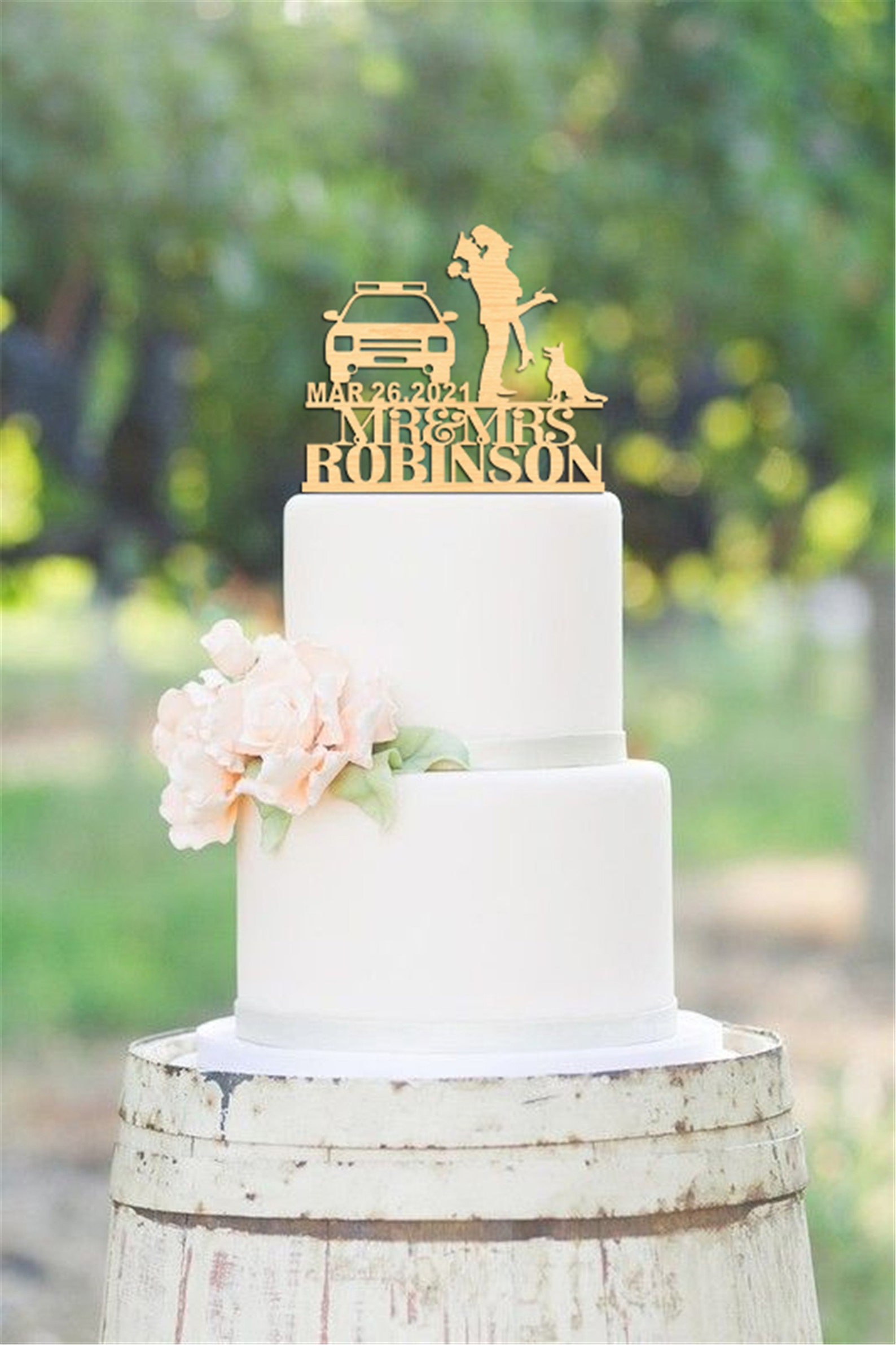 Police Officer Wedding Cake Topper | Bride and Groom Cake Topper With ...