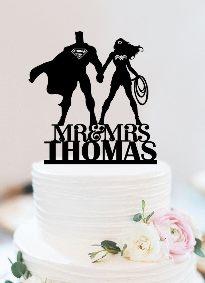 Super Hero Wedding Cake Topper Super Hero Theme Decor Hero - Etsy