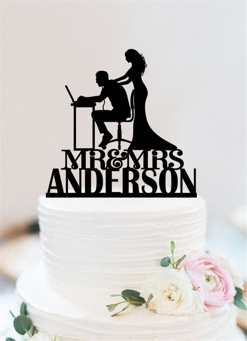 Computer Programmer Wedding Cake Topper Custom Game Cake | Etsy