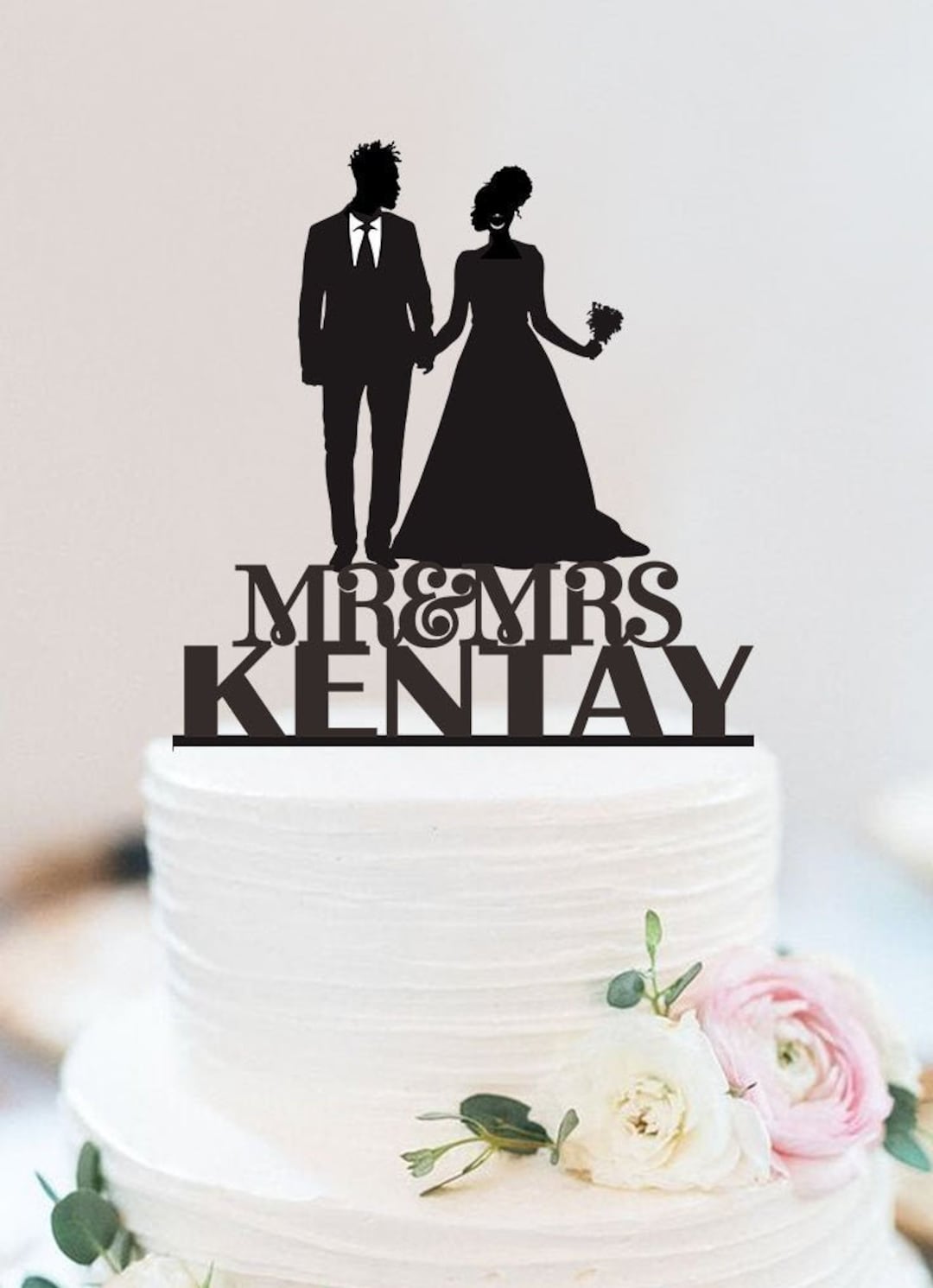 Afro Wedding Cake Topper | African American Cake Topper | Black Bride ...
