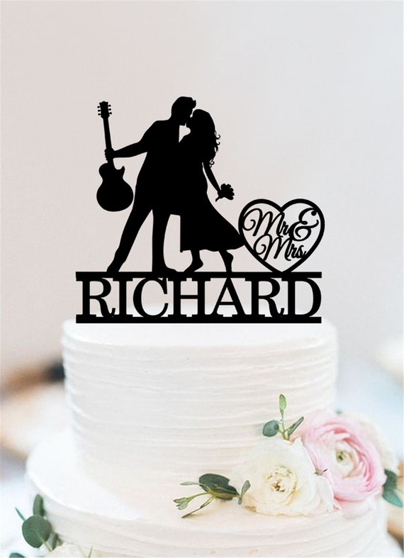 Guitarist Wedding Cake Topper Guitar Player Cake Topper | Etsy