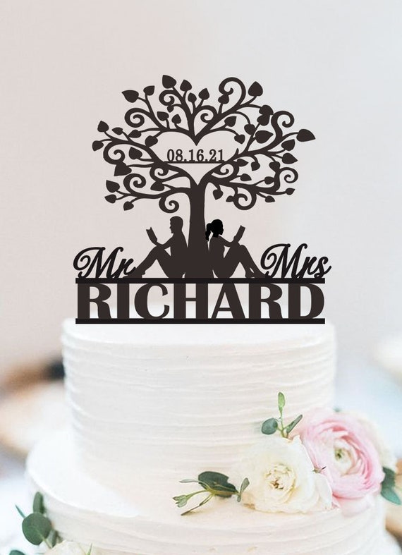 Reading Wedding Cake Topper Book Reading Cake Topper | Etsy