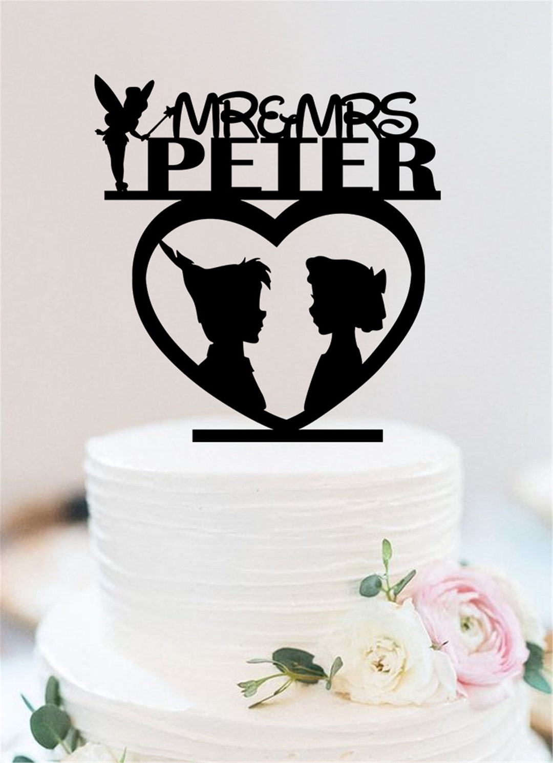 Peter Pan and Wendy Cake Topper | Funny Wedding Cake Topper | Bride and ...