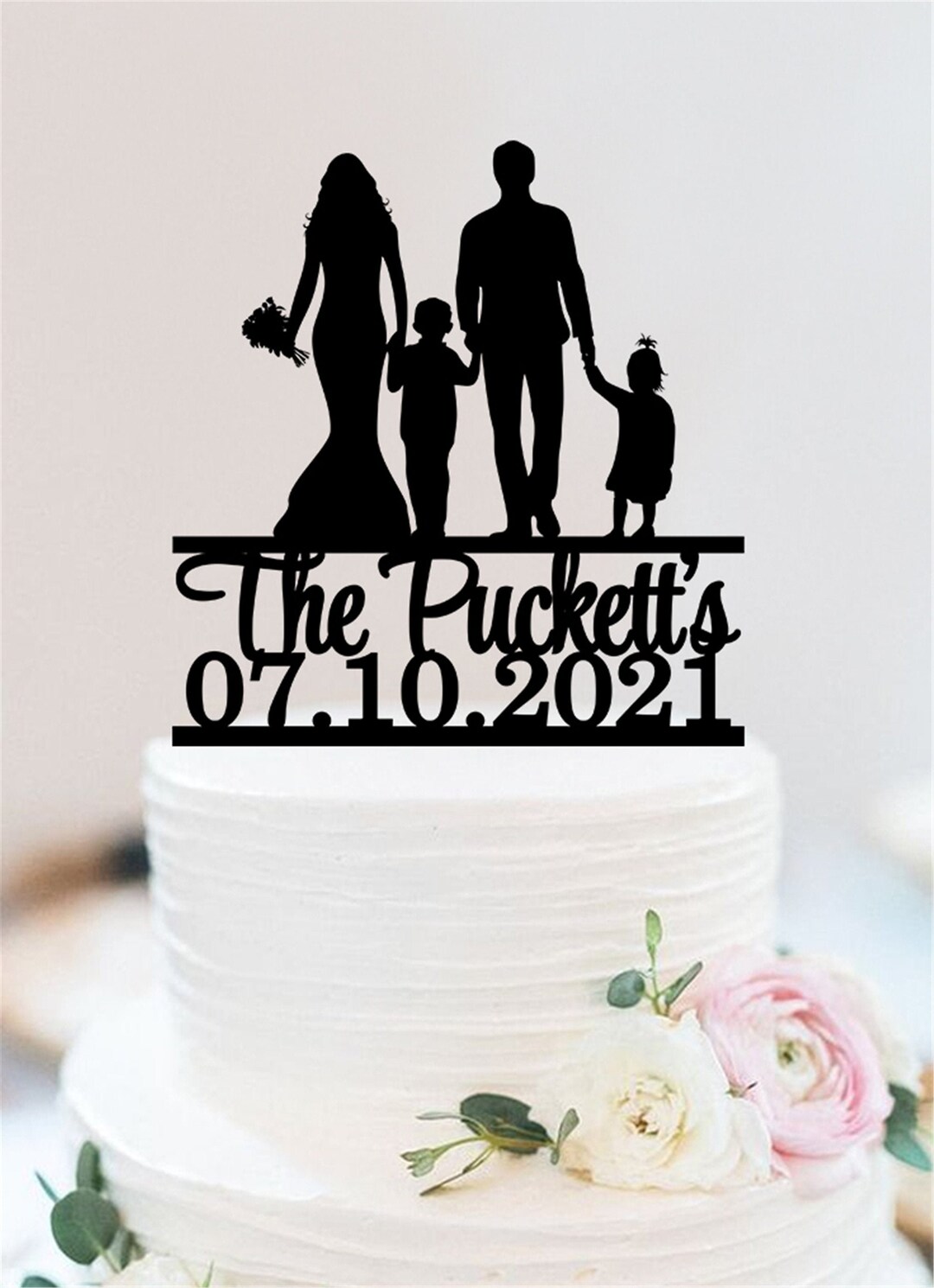 Family Wedding Cake Topper With Kids | Personalized Kids Cake Topper ...