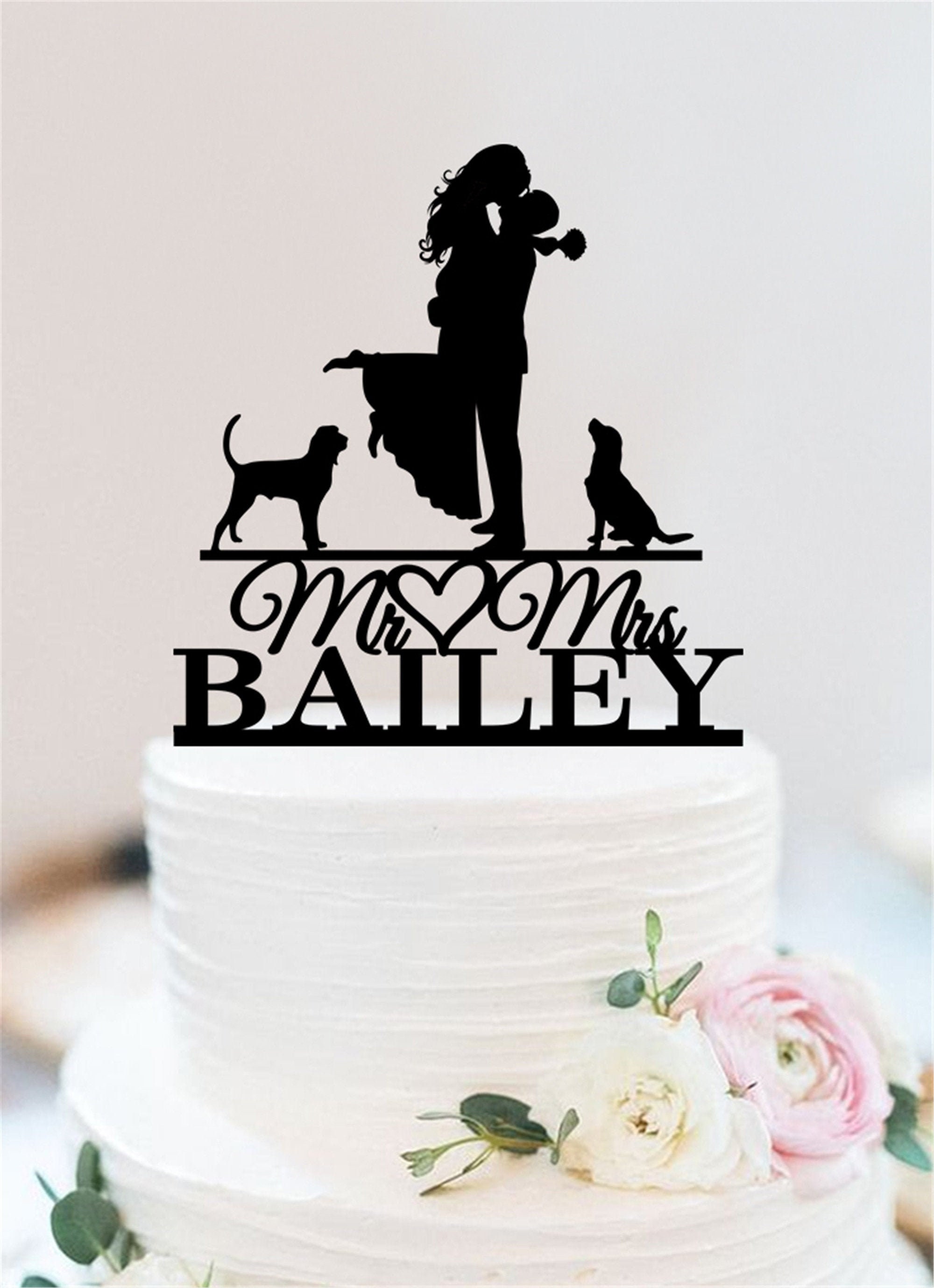 Couple Wedding Cake Topper With Veil Bride And Groom Cake | Etsy