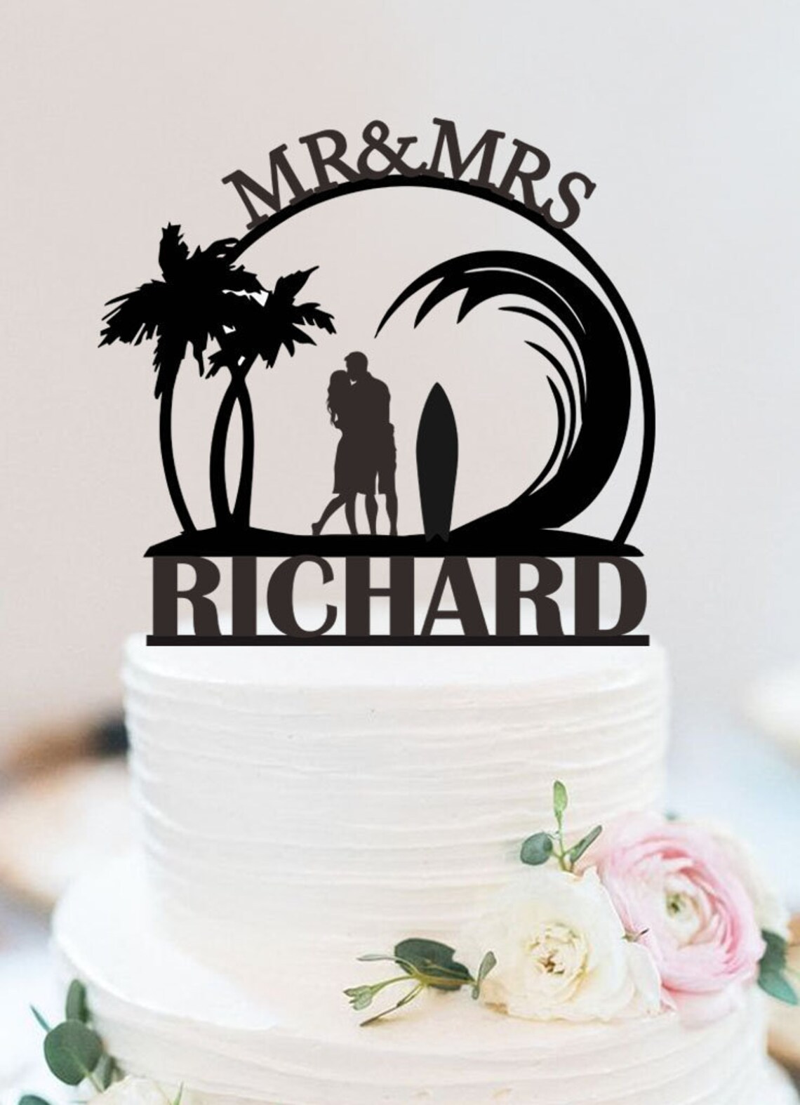 Beach Wedding Cake Topper Palm Tree Hawaii Cake Topper | Etsy