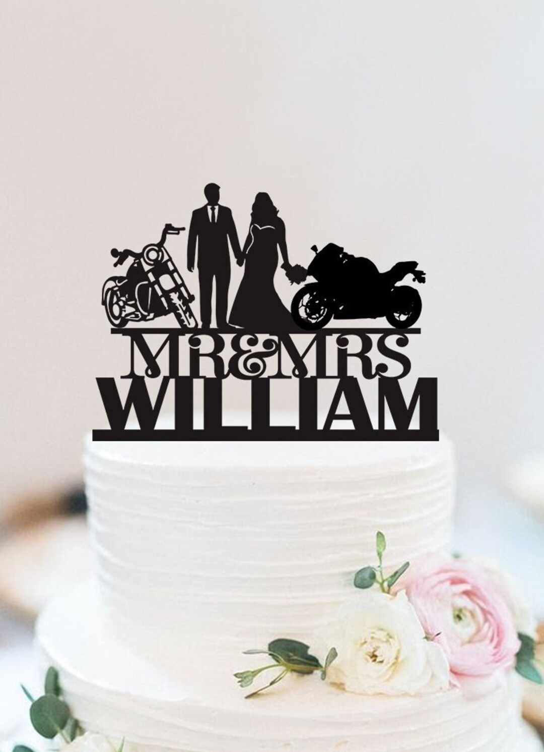 Motorcycle Wedding Cake Topper, Ninja Bike and Harley Cake Topper ...