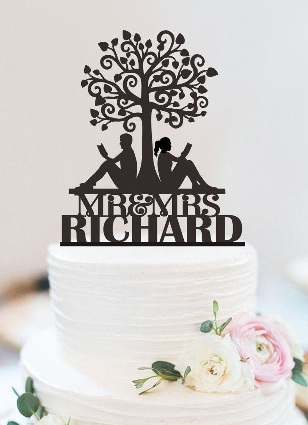 Reading Wedding Cake Topper Book Reading Cake Topper Literary Cake ...