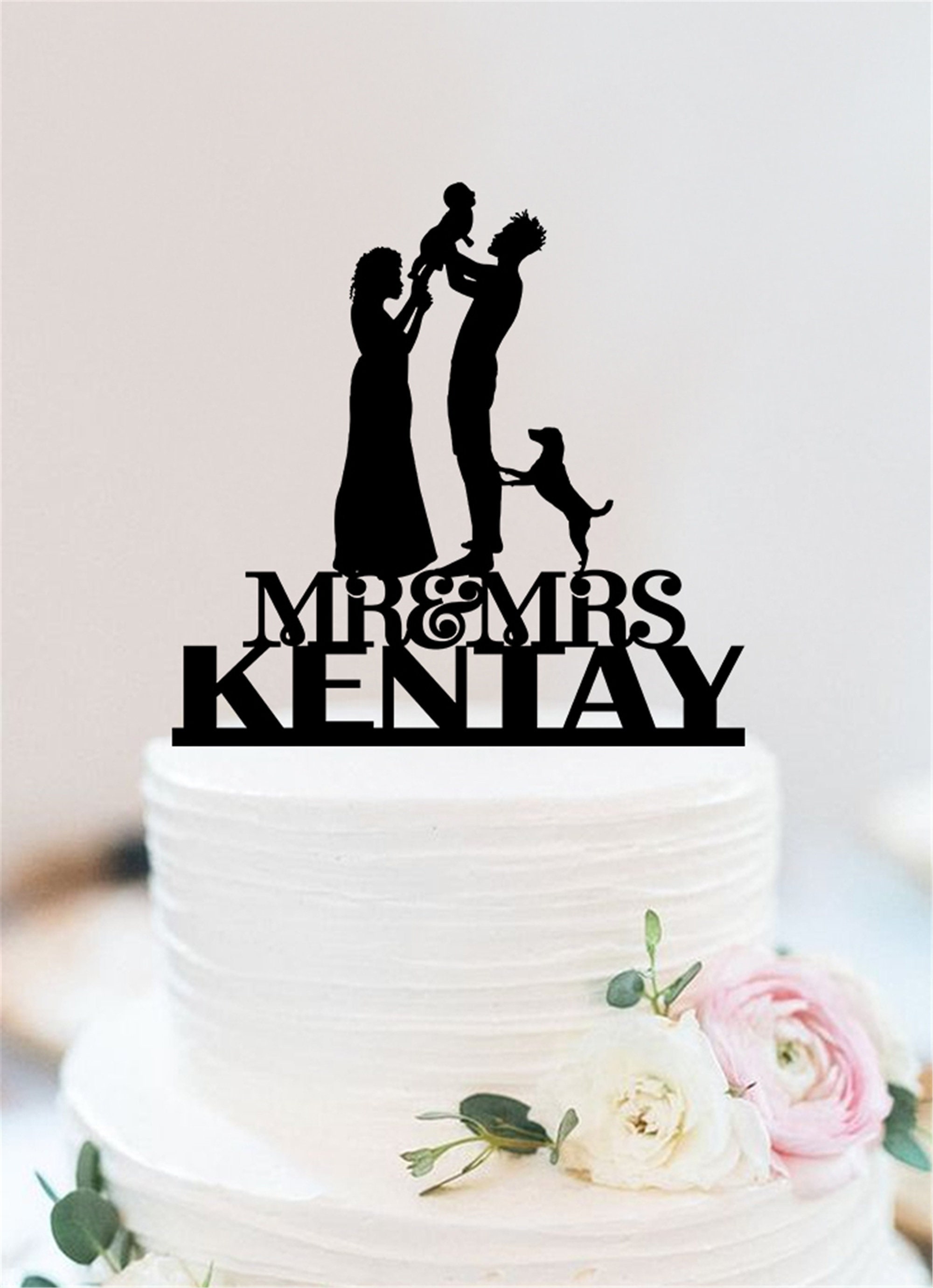 African American Cake Topper Afro Wedding Cake Topper With | Etsy