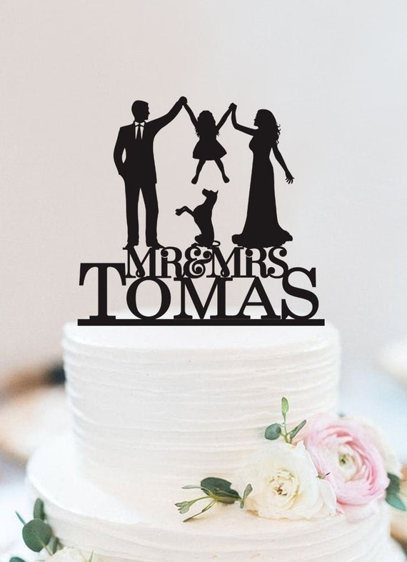 Family Wedding Cake Topper With Kids Bride and Groom Cake | Etsy