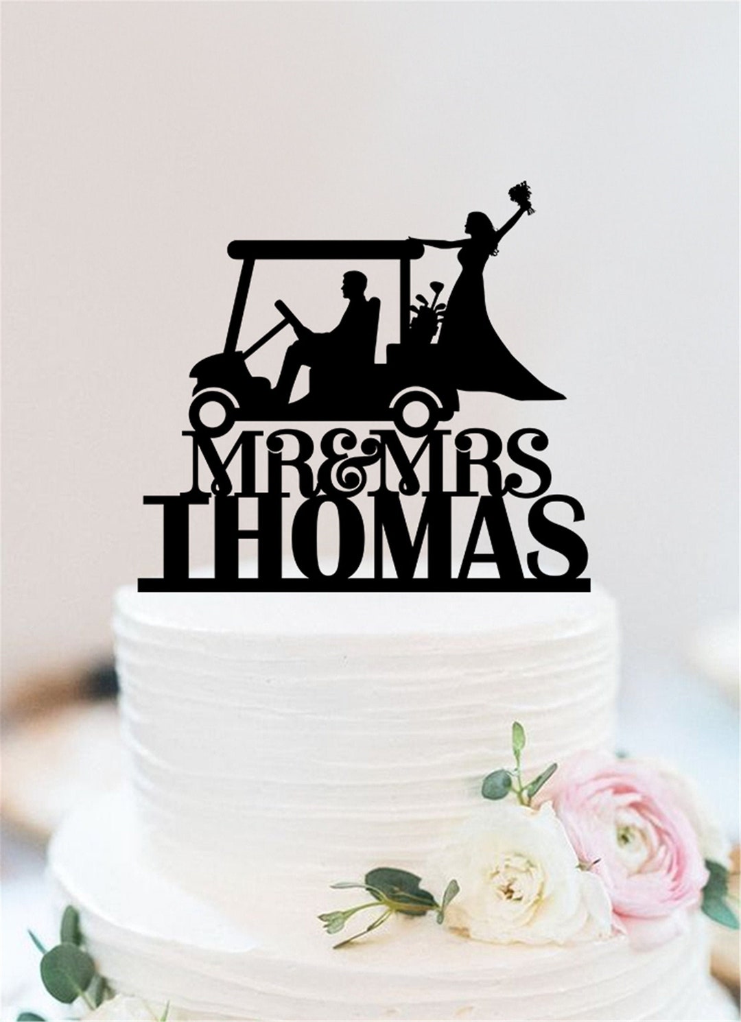 Golf Wedding Cake Topper | Golf Cart Cake Topper | Golf Cake Decoration ...
