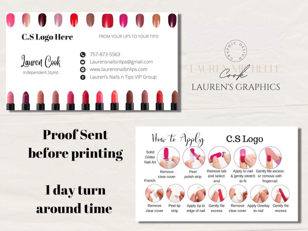 Nail Stylist Business Card Custom Digital or Printed QR Code Included ...