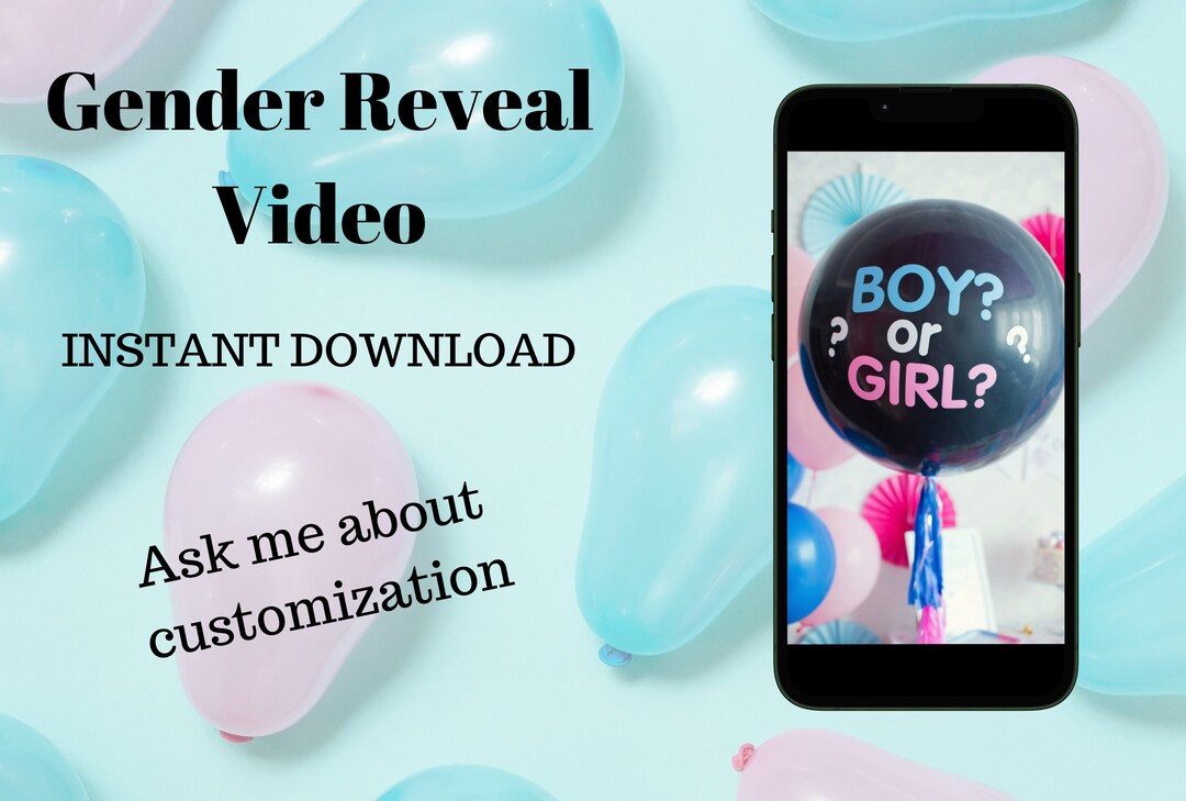 Girl Downloadable Gender Reveal Video, Digital Pregnancy Announcement ...