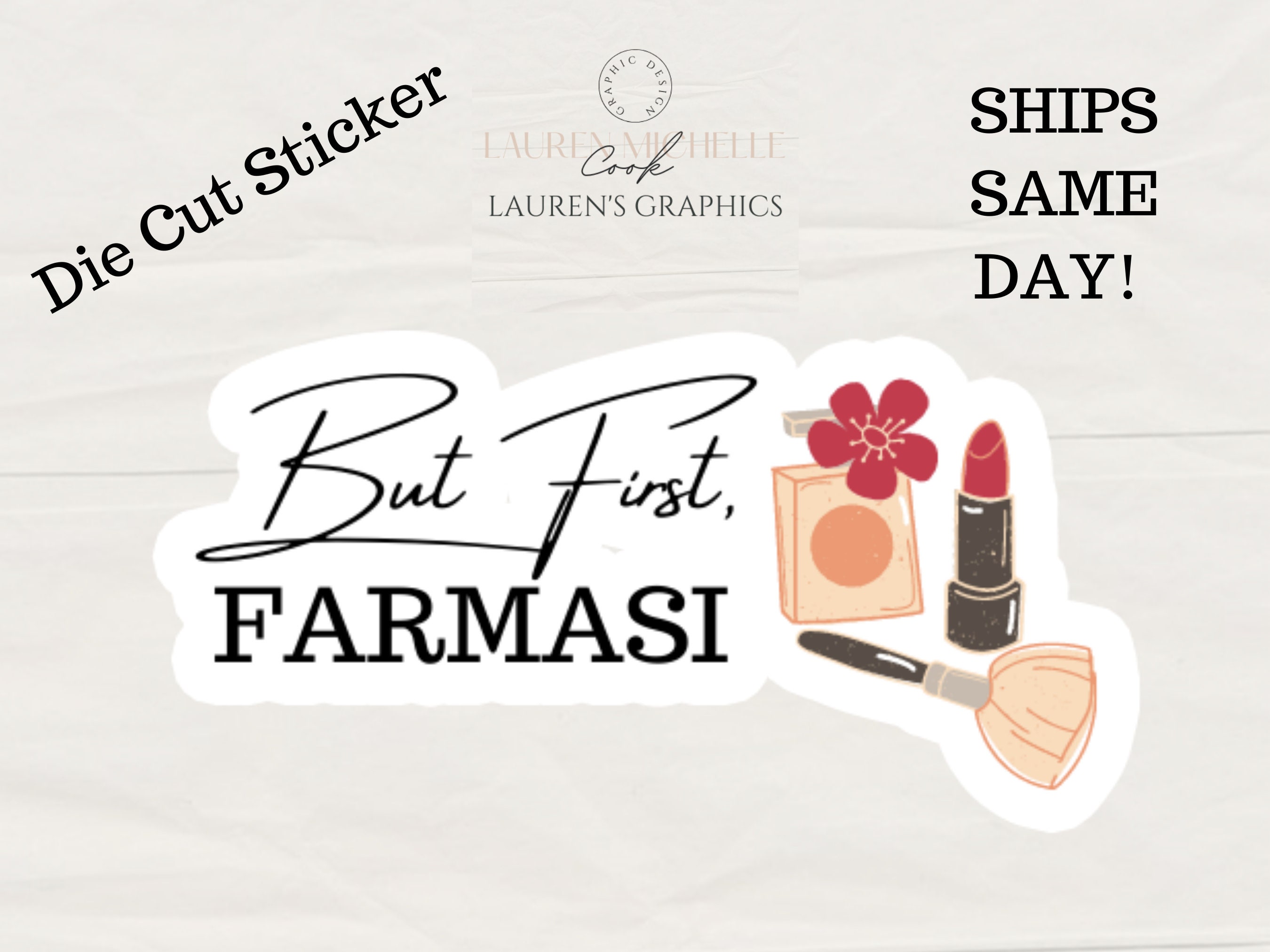 But First FARMASI Die-cut Weatherproof Sticker Ships Same | Etsy